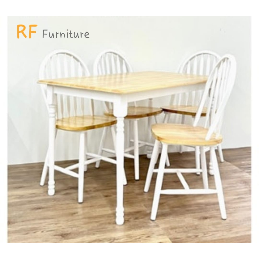 Dining Set/Kerusi Makan set/Solid Wood Dining Set 1x4/RF FURNITURE JF ...