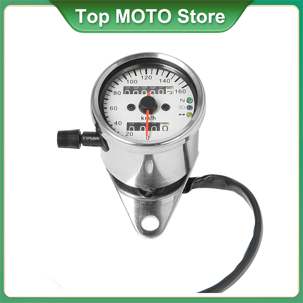 12V Universal Dual Meter Motorcycle Odometer Speedo Meter Speedometer ...