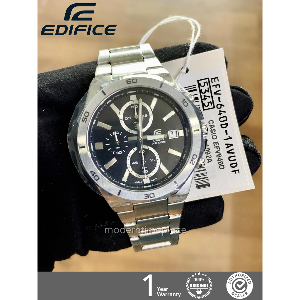 CASIO EDIFICE EFV640D Chronograph Stainless Steel EFV-640D-1A | Shopee ...