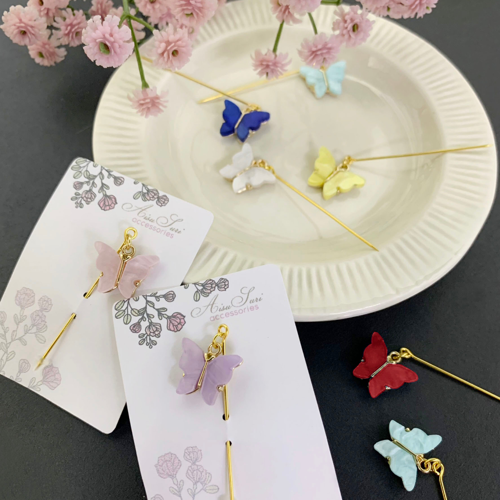 AISUSURI Jarum Peniti Rama- Rama Pin Tudung Butterfly Hijab Pin Shawl ...