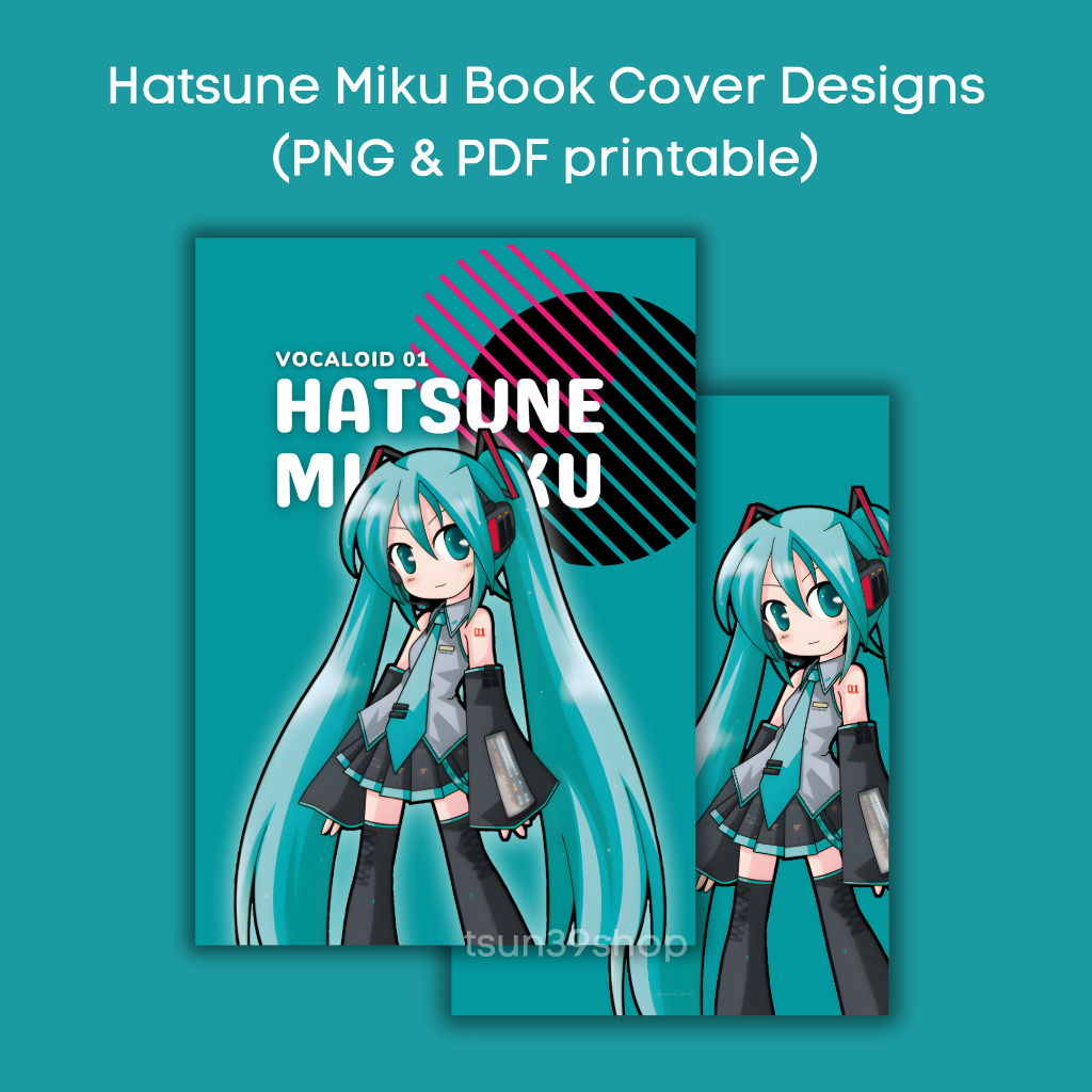 (PDF/PNG) Hatsune Miku Cover Designs for Custom Book Cover | Shopee ...