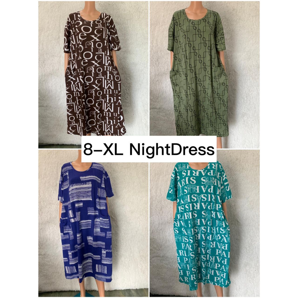 8XL Jumbo Printed Sleep Dress | Shopee Malaysia
