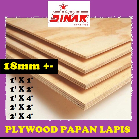 SINAR PLYWOOD PAPAN LAPIS 18mm DIY Project/ Natural Wood Finish plywood ...