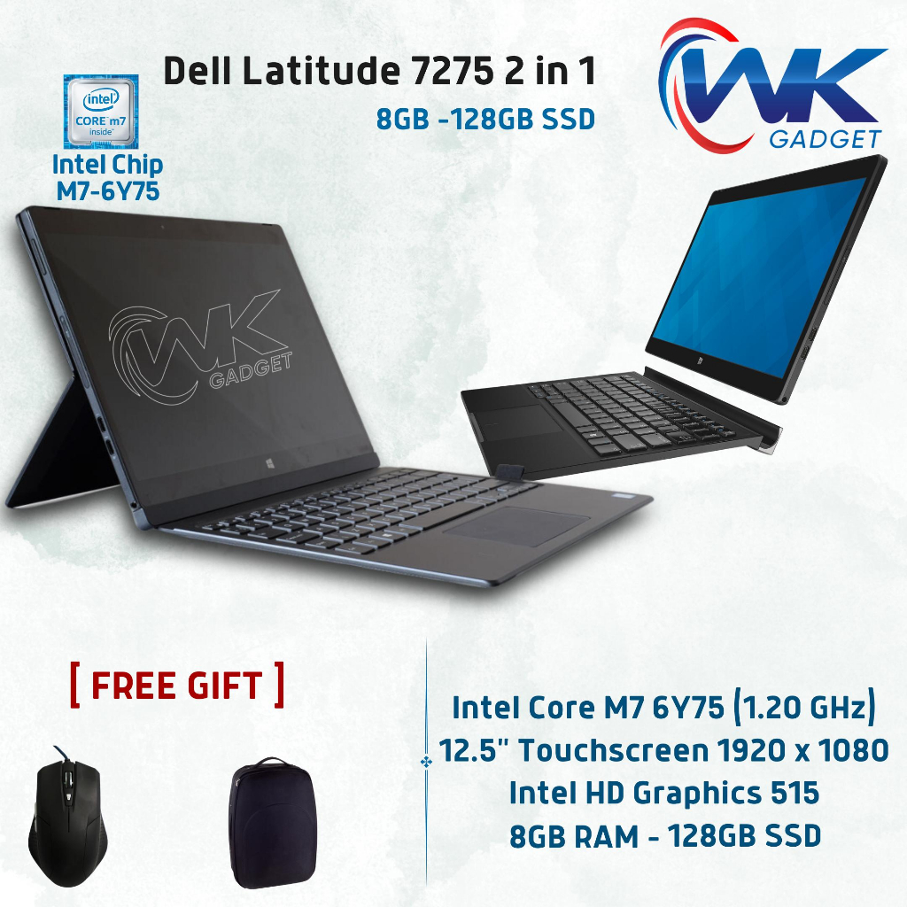 Dell Latitude 7275 | 2 in 1 | Intel M7-6Y75 - 8GB 128GB SSD (2-1 Laptop ...
