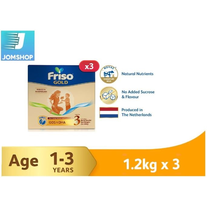 Friso Gold Step 3 Milk - 1.2kg x 3 (Exp :2026) | Shopee Malaysia