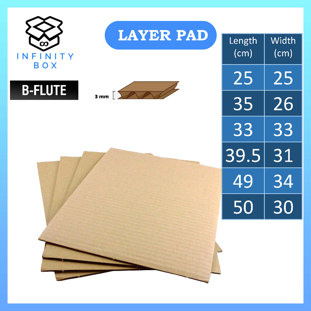 100PCS - Layer Pad / LAPIK - B-Flute-3mm - BULK ORDER 100PCS | Shopee ...