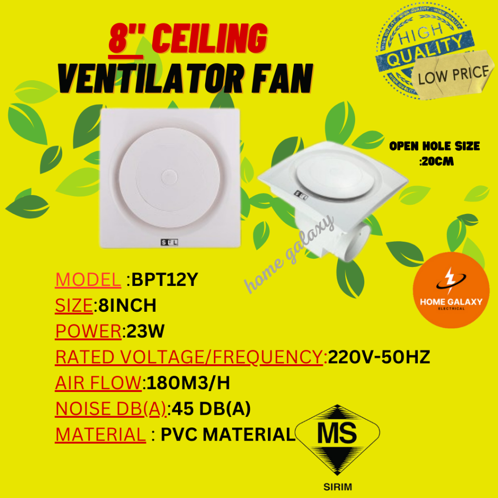 🔥SIRIM APPROVE🔥HOT ITEM 🔥Wall / Ceiling Exhaust Fan 6" / 8" / 10" / 12 ...