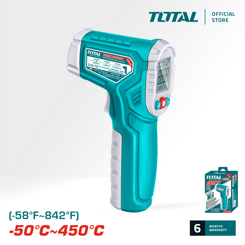 TOTAL Infrared Thermometer With Color LCD Screen, LED & Sound 0.5s ...