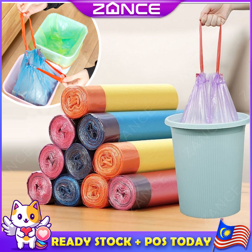 🇲🇾M'sia Stock 😻ZANCE Automatic Closing Tie Garbage Bag Drawstring Easy ...