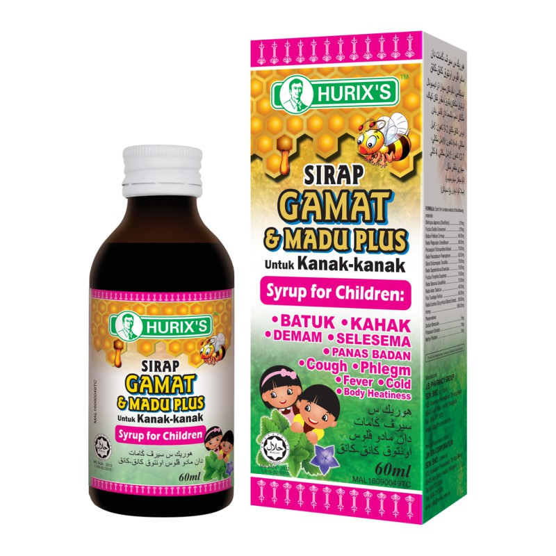 Hurix's SIRAP UBAT BATUK GAMAT & MADU PLUS UNTUK KANAK-KANAK 60ML / NO ...