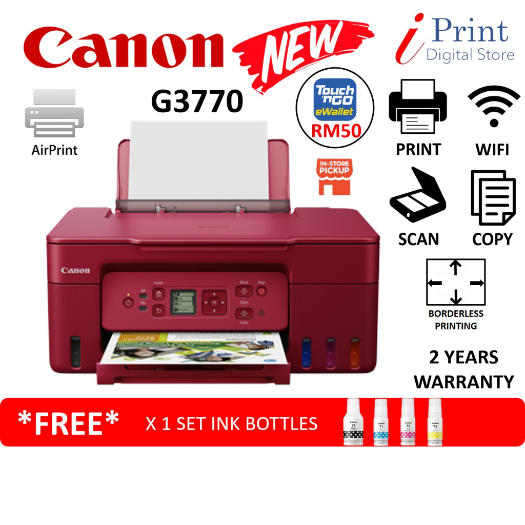 CANON PIXMA G3770 PRINTER ALL-IN-ONE PRINTER HIGH VOLUME PRINTING [NEW ...