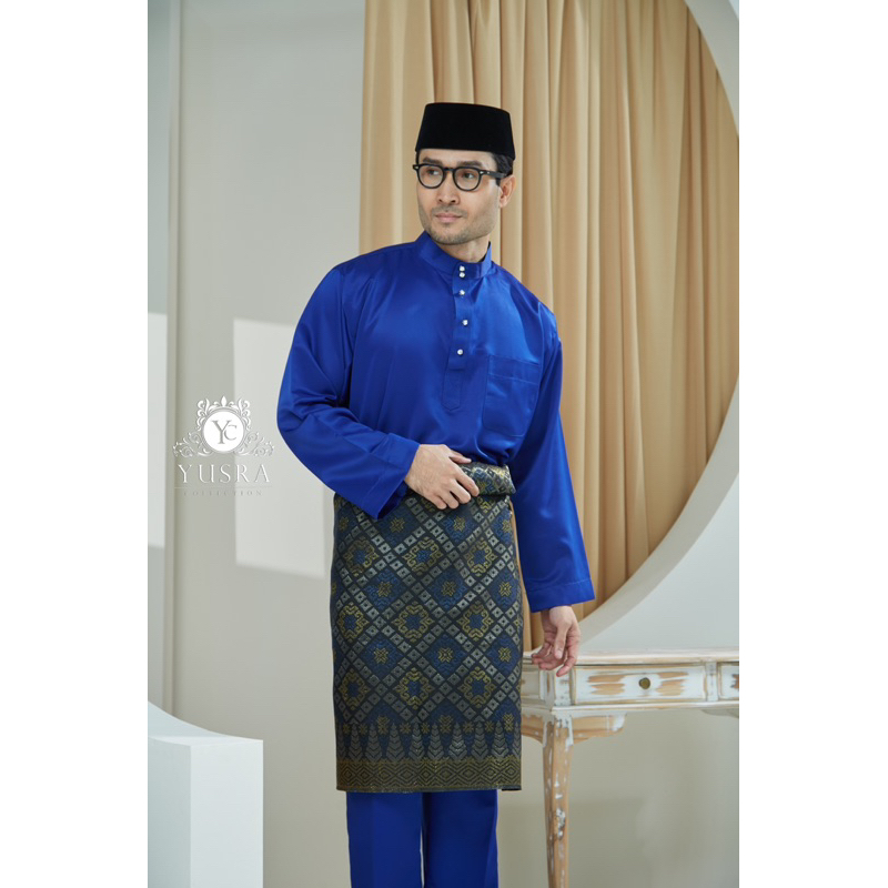 BAJU MELAYU ROYAL BLUE YUSRA COLLECTION | Shopee Malaysia