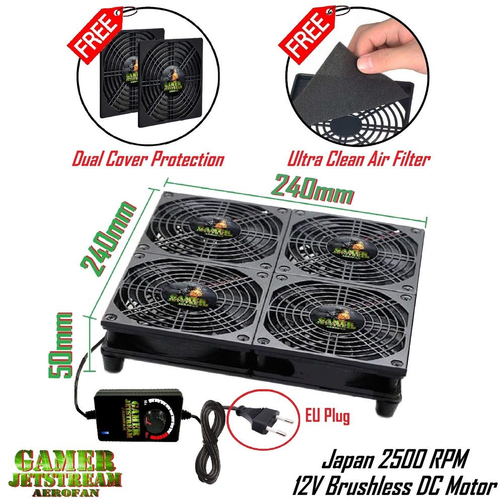 With Speed - 4 Fan - 240x240mm GAMER JETSTREAM AEROFAN Electric 12V ...