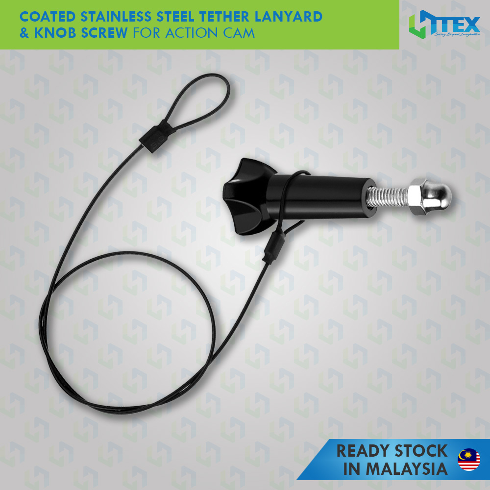 30cm / 60cm PVC Coated Stainless Steel Tether Lanyard Safety Strap for ...