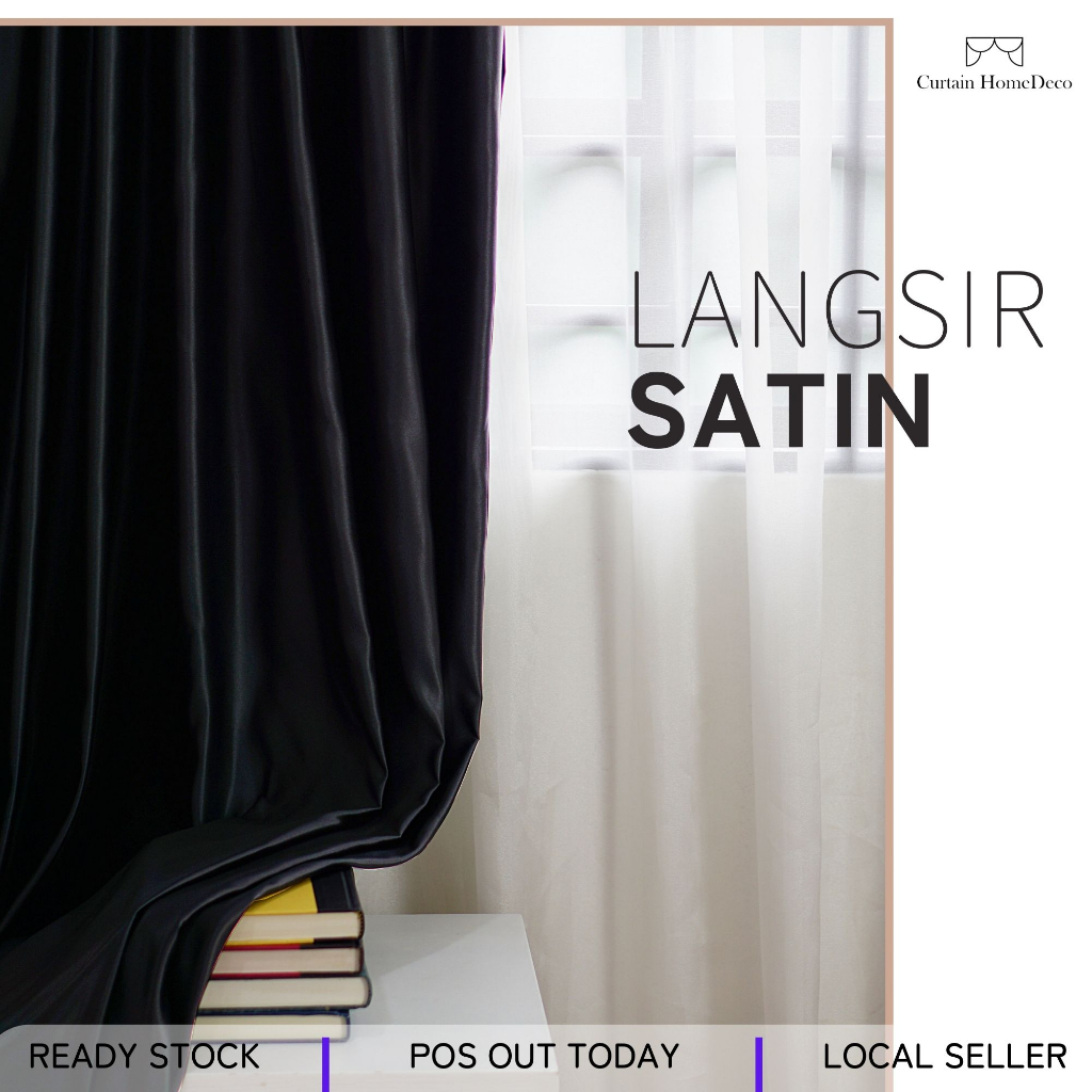 Langsir Noah Black Curtain Sliding Langsir Hitam Tingkap Ready Stok ...