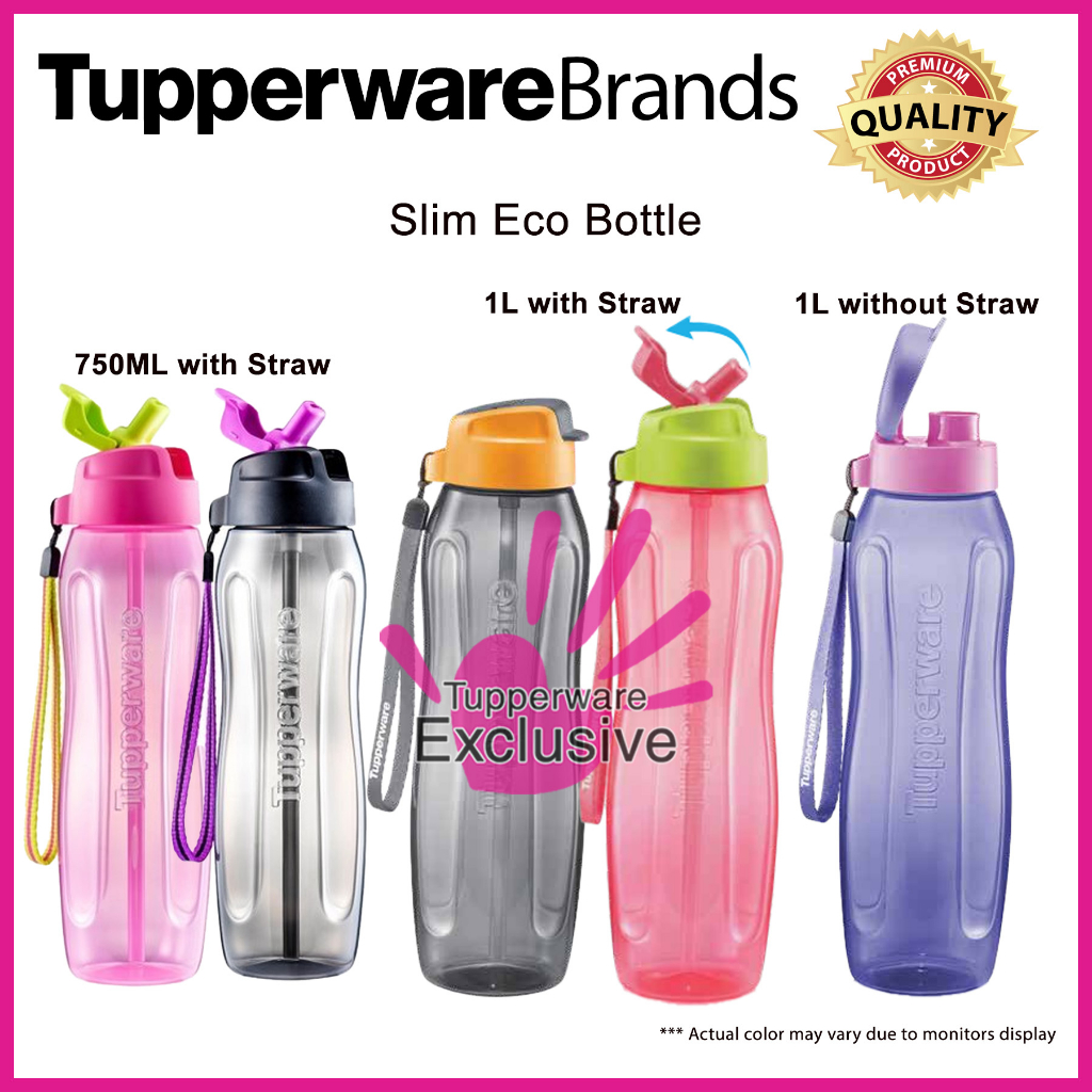 Slim Eco Bottle 1L Water Bottles Tupperware Botol Air Water Bottle with ...