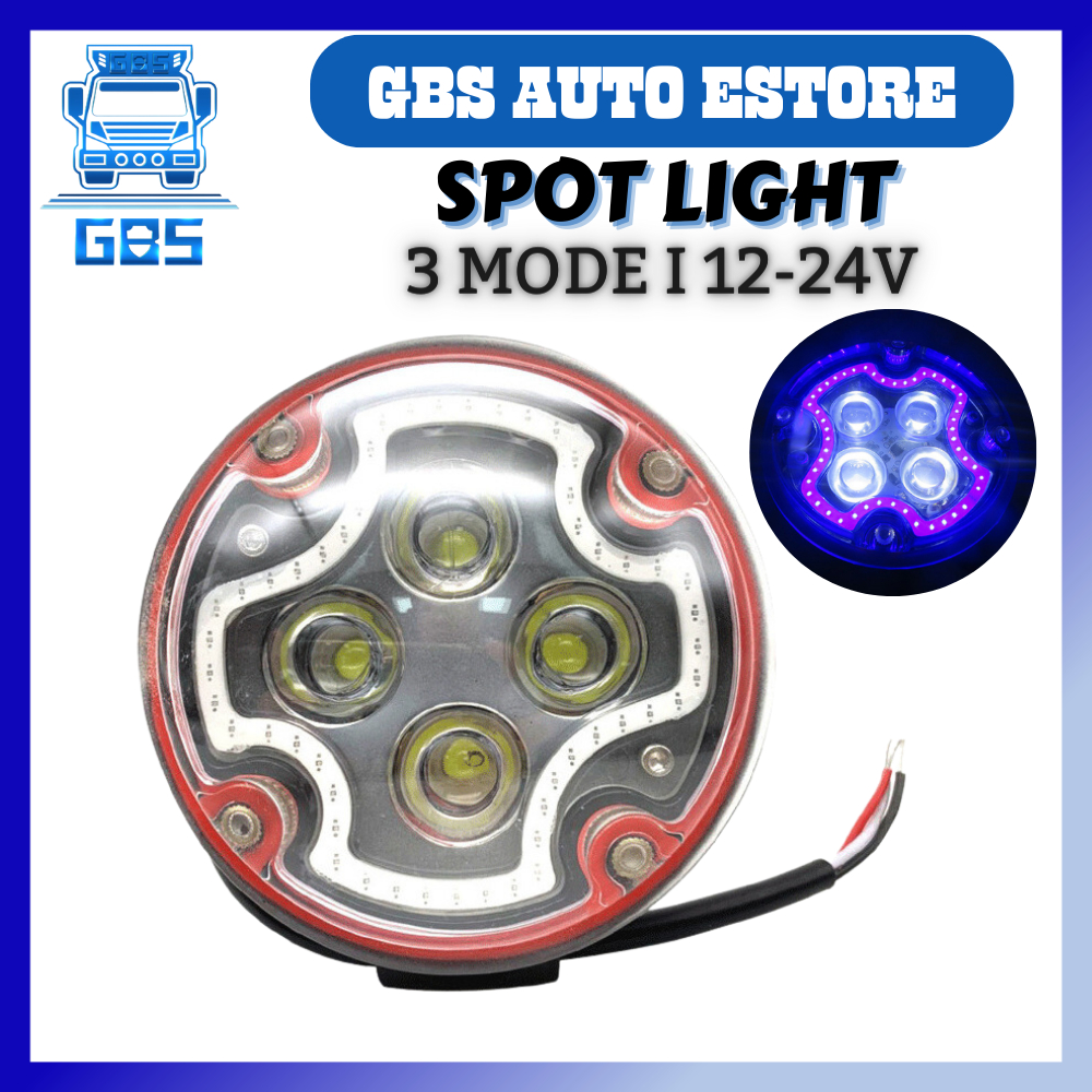 GBS Truck/Lori 4 INCH LED Round Spot light 12V-24V Spotlight Working Lamp Work Light Light Bar ...