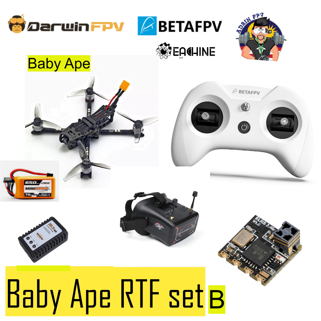 RTF Baby Ape Pro DarwinFPV RTF Ready To Fly (Drone, Controller, Goggles ...