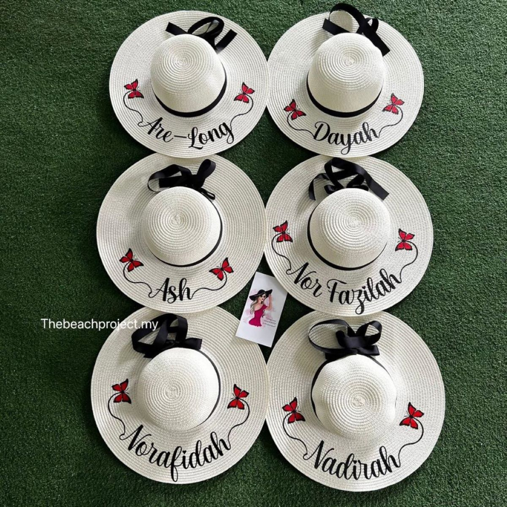 Topi Pantai Nama / Basic Hat / Beach Hat / Sun Hat / Topi Pantai ...