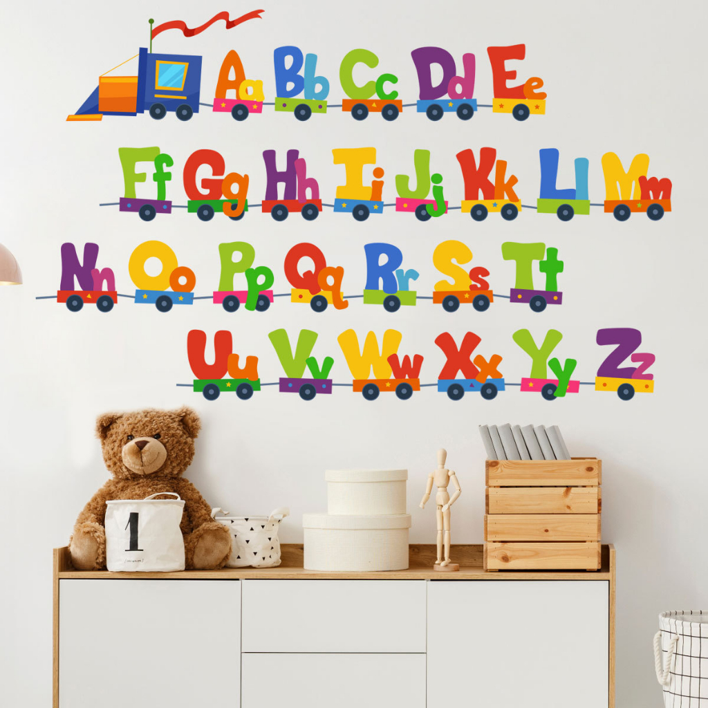 Educationa Wall Stickers Alphabet Wall Decals ABC Letter Wall Stickers ...