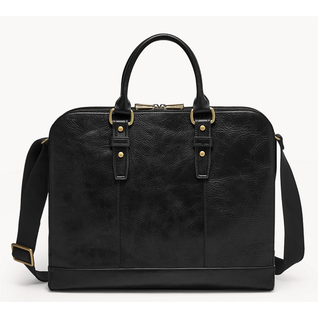 FOSSIL Dillon Pilot Bag in Black Leather MBG9563001 [NEW AUTHENTIC ...