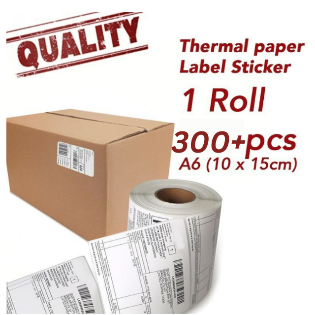 READY STOCK!! 300pcs A6 Shopee Waybill Thermal Paper Shipping Label ...