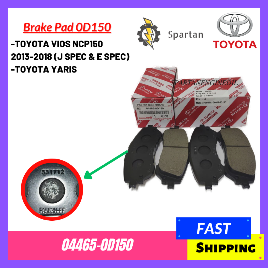 100% ORIGINAL TOYOTA VIOS NCP150 (2013-2018) J spec & E spec YARIS ...