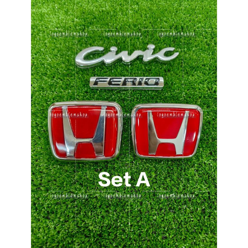 Honda Civic EK EG FERIO Depan Belakang Emblem Logo & Civic FERIO Set A ...