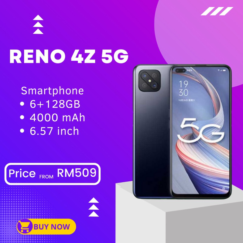 Reno 4Z 8GB+128GB (Original second) 1 Year Warranty / Fullset READY STOCK | Shopee Malaysia