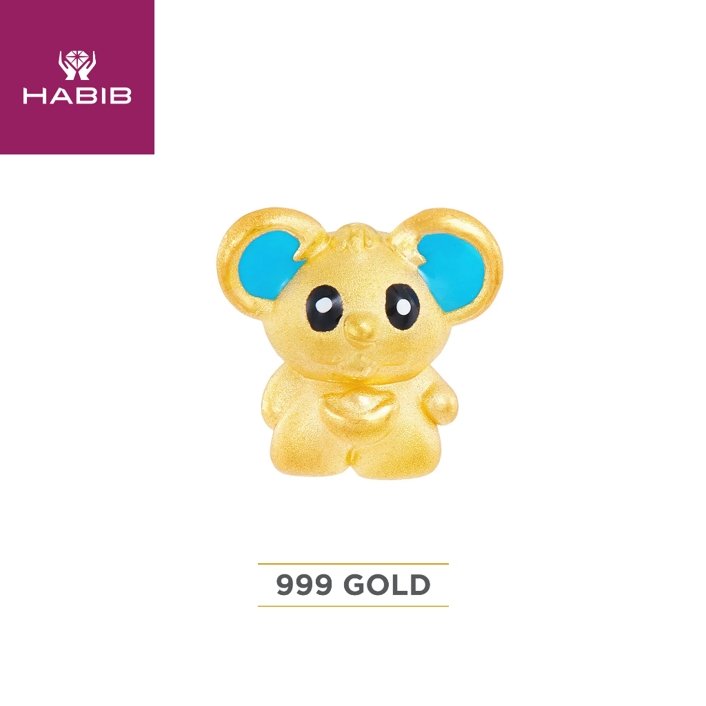 HABIB Blinny Mini Rat Gold Charm, 999 Gold | Shopee Malaysia