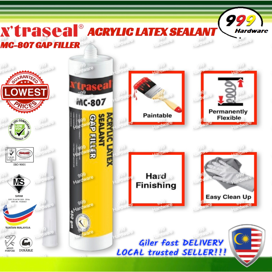 999 XTRASEAL MC-807 GAP SEALENT ACRYLIC LATEX FILLER SILICONE 補泥膠 / VTECH VT226 / LATEX BASED ...
