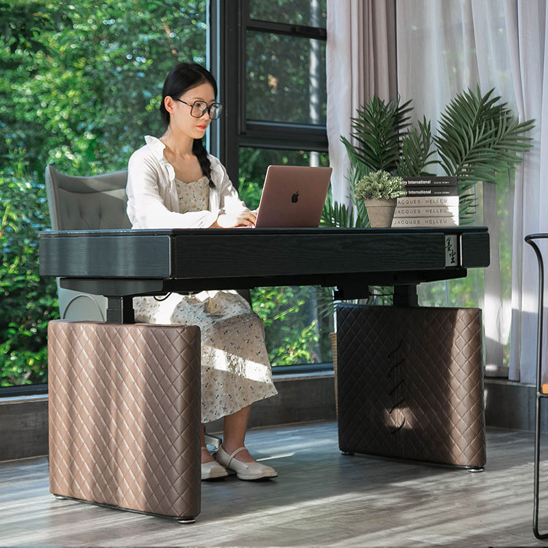 Electric Lifting Desk Slate PC Desk Work Table With Drawer Office Desk ...