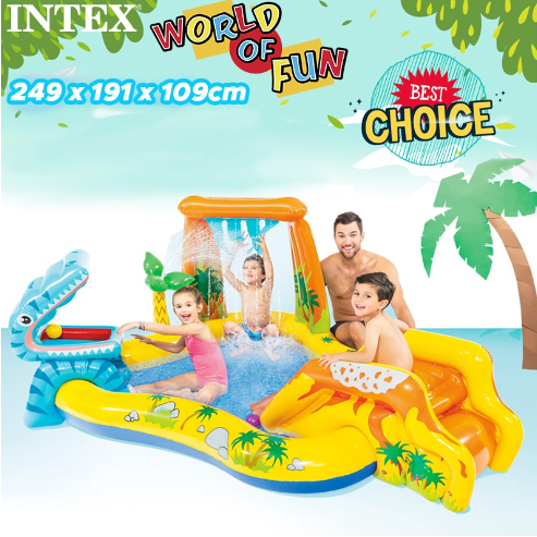 INTEX 57444 Kolam Angin Dinosaur | Taman Permainan Kanak-kanak | Kolam ...