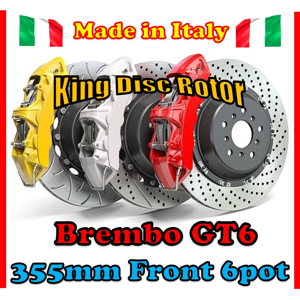 Brembo GT6 Front 355mm 6pot Caliper Made in Italy for All Car Models | Shopee Malaysia