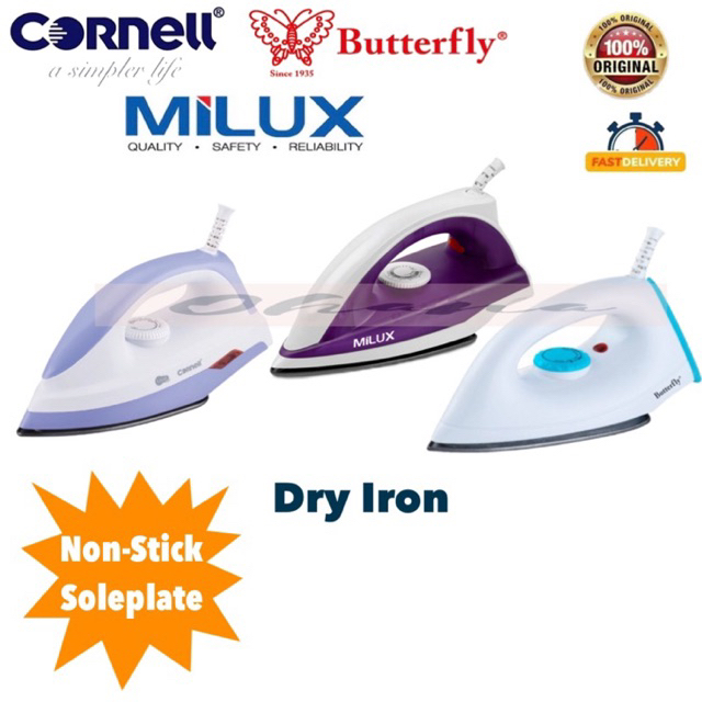 (NON STICK SOLEPLATE) CORNELL BUTTERFLY MILUX DRY IRON CI-SP2H BI-2205 ...