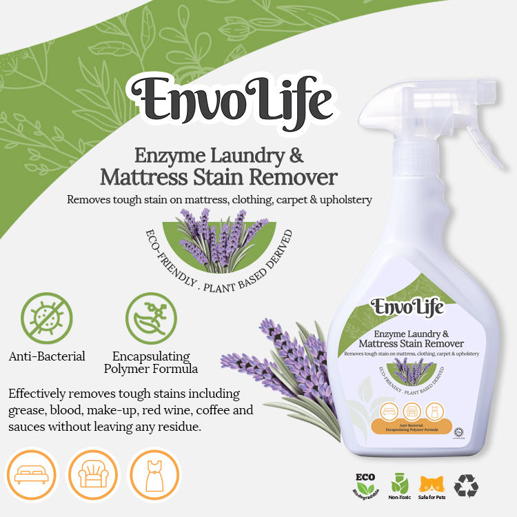 EnvoLife Enzyme Laundry & Mattress Stain Remover - Sanitises & removes ...