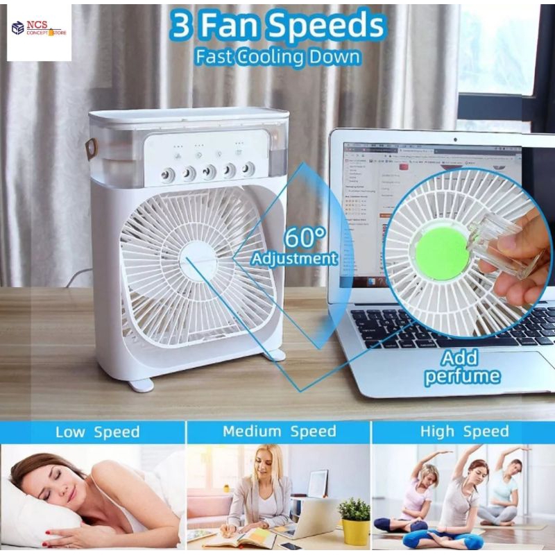 3 in 1 USB Mini Portable Electric Fan Air Cooler fan Aircond Humidifier ...