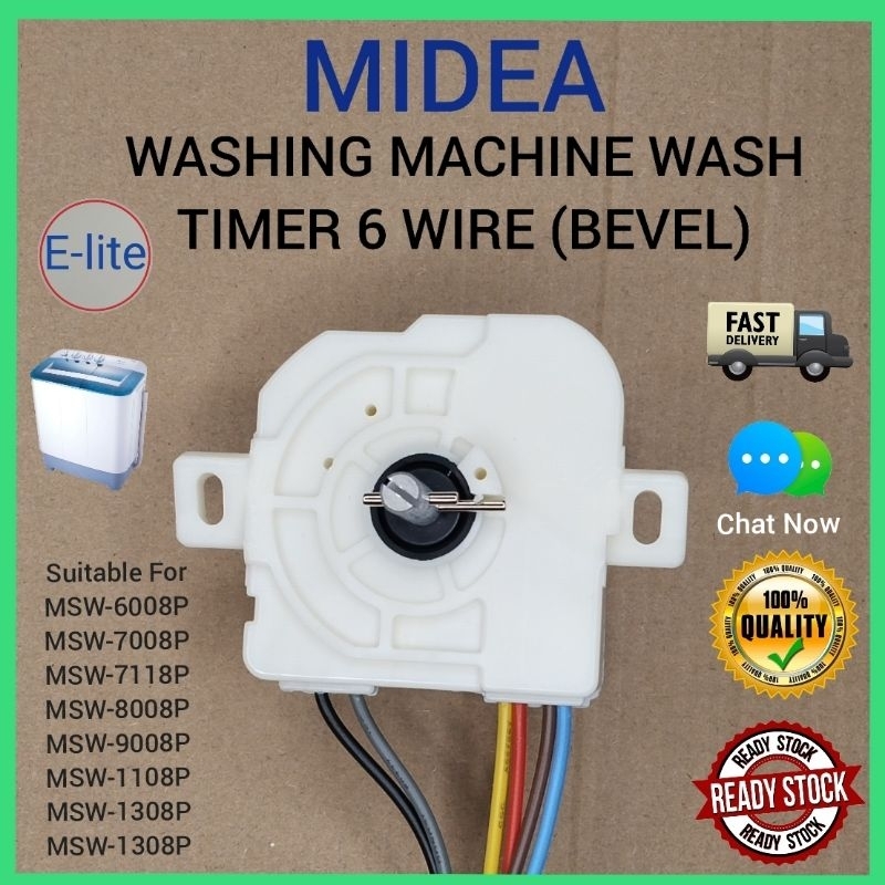 1 Pcs Midea /Pensonic Washing Machine timer ( SEMI-AUTO) 6 Wire Bevel ...