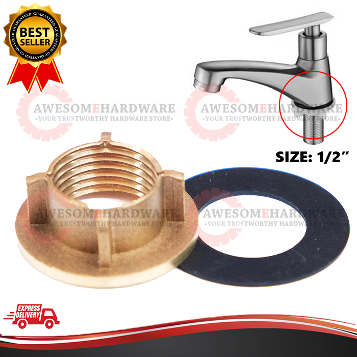 ARTONE 1/2" THICK BRASS FLANGE JAM LOCK NUT FOR WATER TAP KITCHEN ...