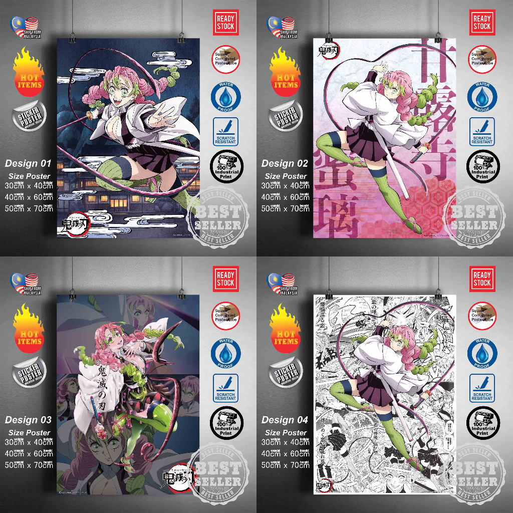 【READY STOCK】Demon Slayer Kimetsu no Yaiba mitsuri's Poster Tanjirou ...