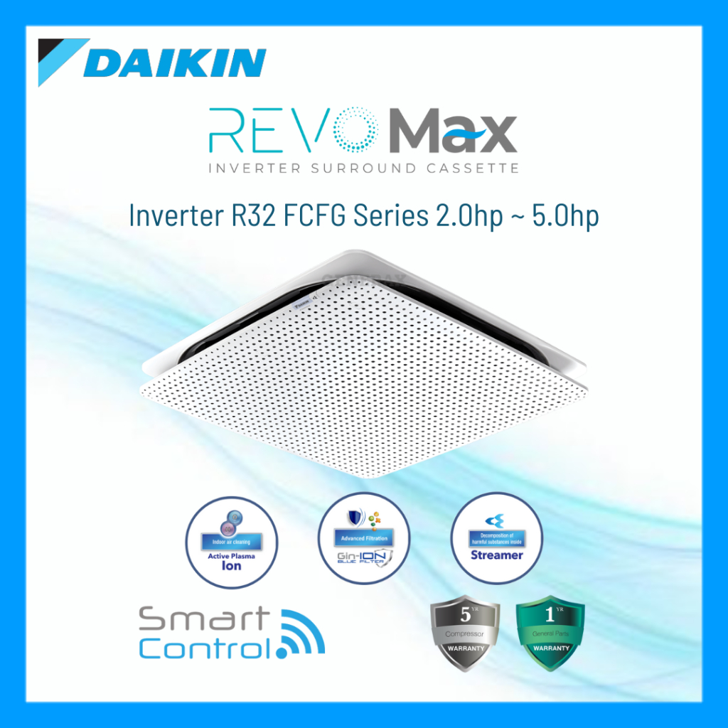 DAIKIN REVO MAX Surround Cassette Inverter R32 with Smart Control ...