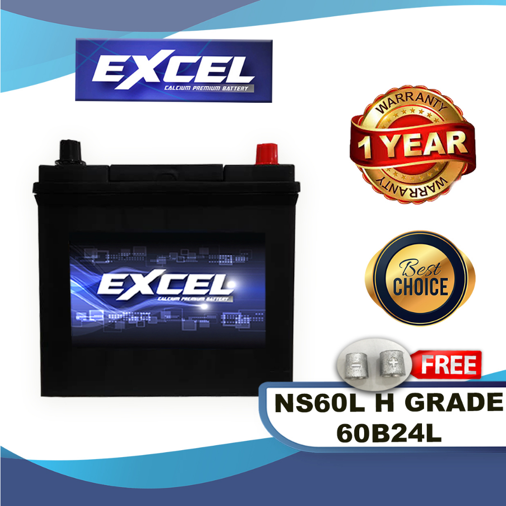 EXCEL NS60L 48B24L / 50B24L MAINTENACE FREE BATTERY Car Battery for Proton Waja, Savvy, Iswara ...