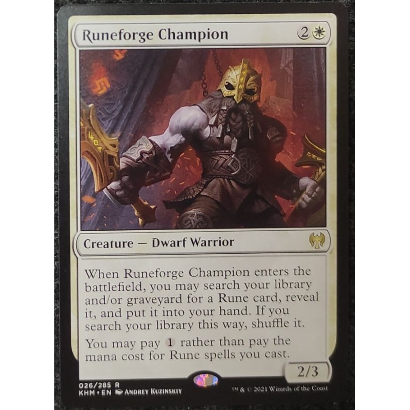 Magic The Gathering :Runeforge Champion Rare Kaldheim card. | Shopee ...