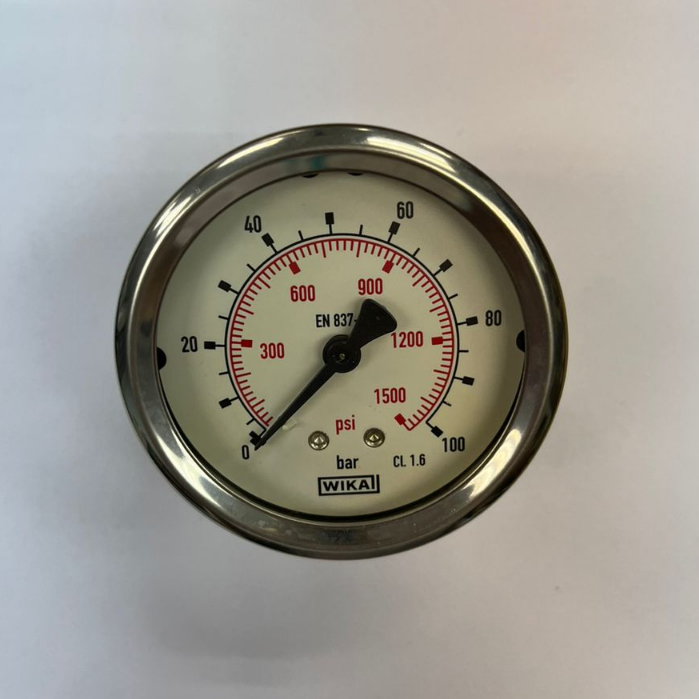 WIKA Pressure Gauge Reading psi bar Rear Center Entry 1/4" BSP Diameter ...