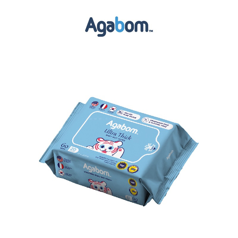 AGABOM Premium Ultra Thick Baby Wet Wipes 60gsm (20's) | Shopee Malaysia