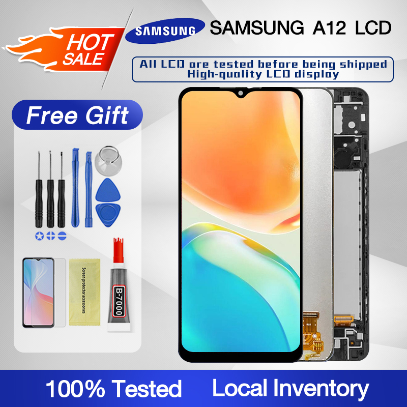 Original LCD with Frame Compatible For SAMSUNG GALAXY A12 A125 LCD ...
