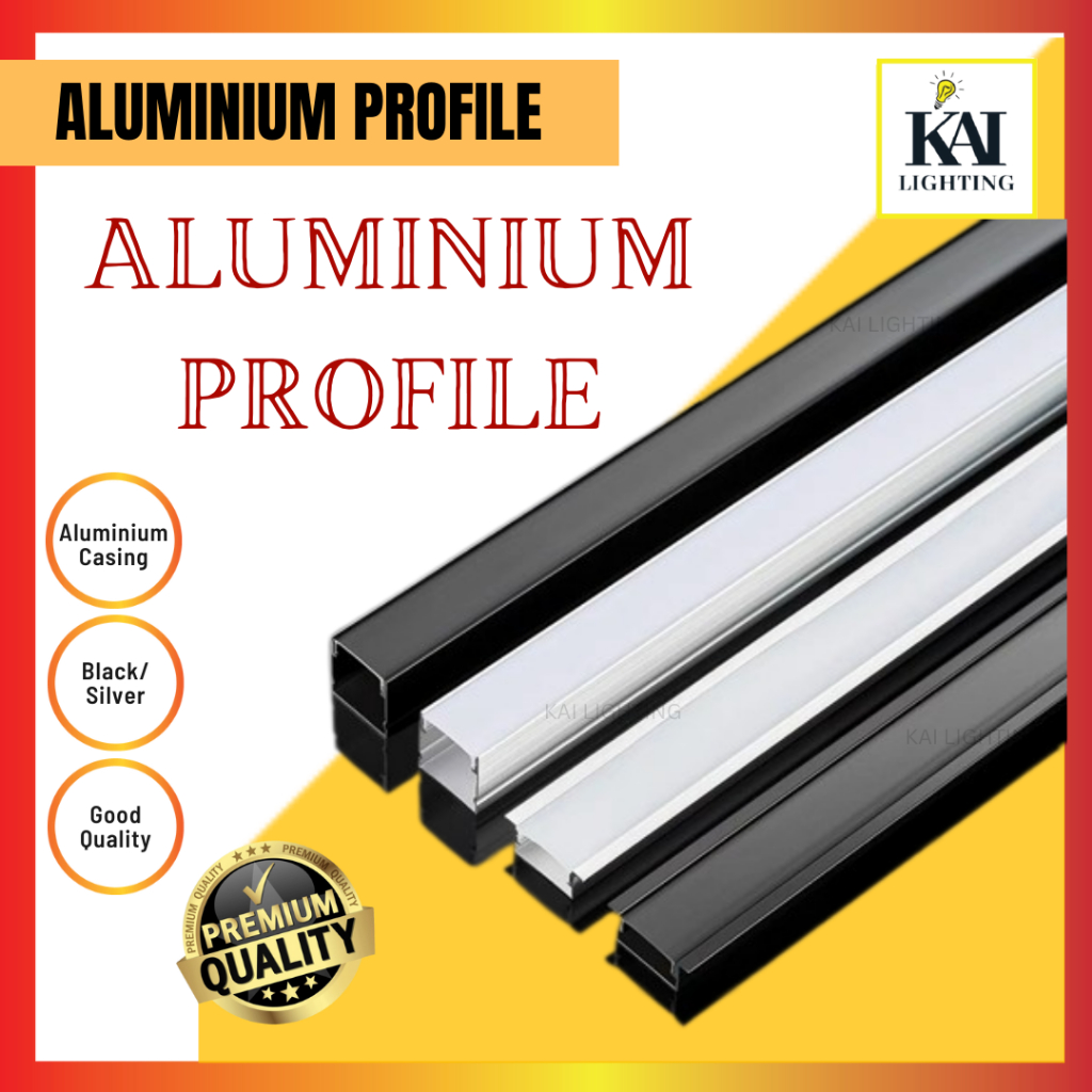 (1 METER) LED strip light aluminium U channel / profile track rail ...