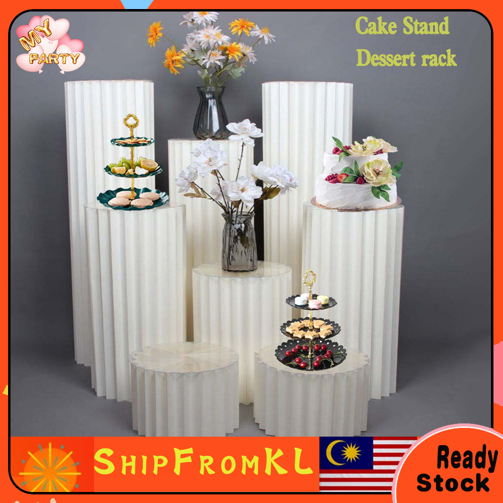 Folding Cake Stand Round Paper Dessert Table For Baby Shower Birthday ...