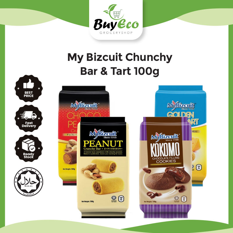 My Bizcuit Chunchy Bar & Tart 100g (Cheese / Peanut / Chocolate Peanut ...