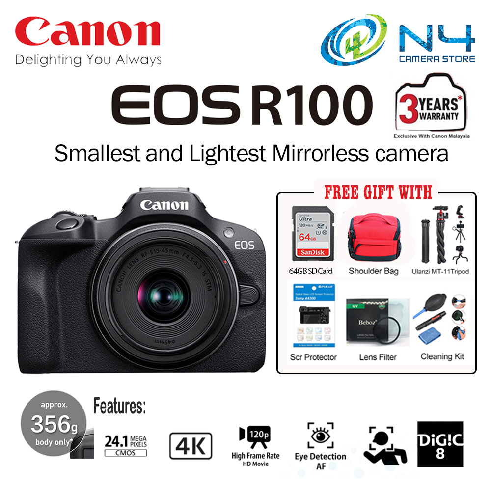 Canon EOS R100 Mirrorless Camera with 18-45mm Lens ,R100 BODY Only ...